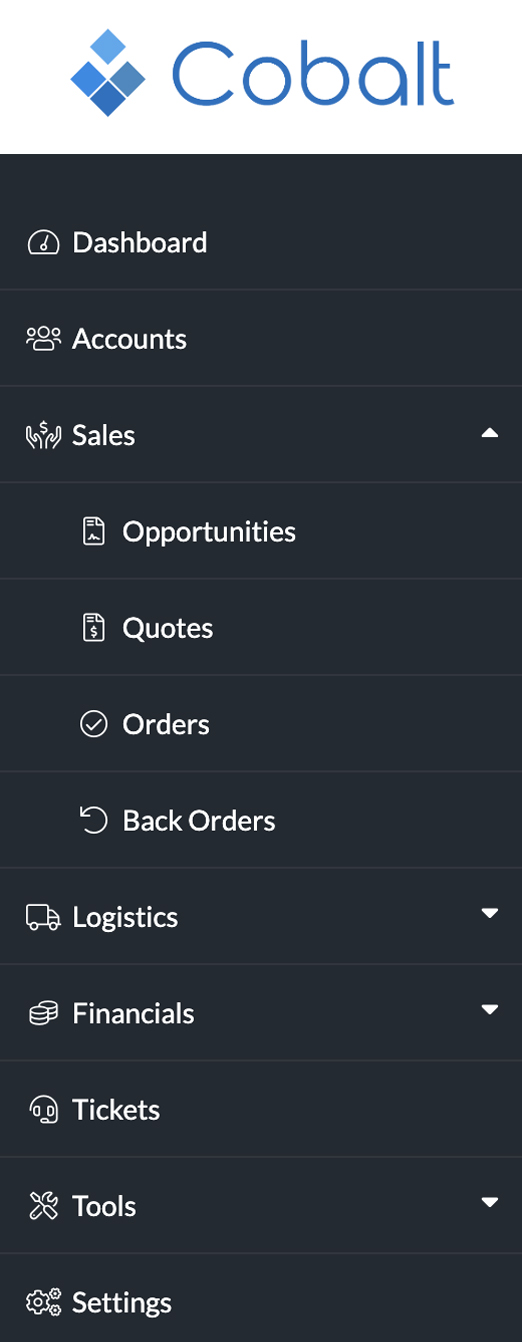 Sidebar Menu | Cobalt Help